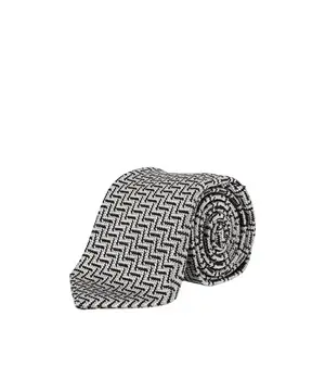 TOM FORD Micro Pattern Neck Tie - Gray