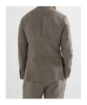 Brunello Cucinelli Prince Of Wales Blazer - Brown