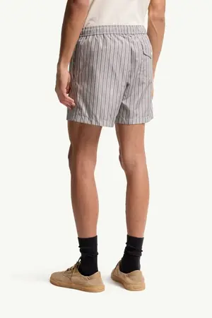 Moncler Drawstring Striped Swim Shorts - Gray