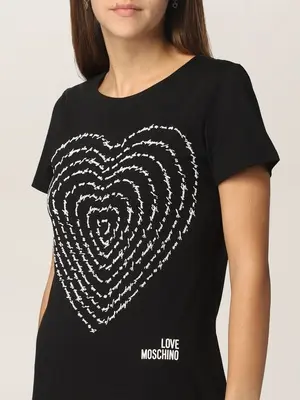 Moschino 3d Heart Cotton-jersey T-shirt Dress