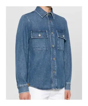 Jacob Cohen Denim Shirt Jacket With Pointed Collar