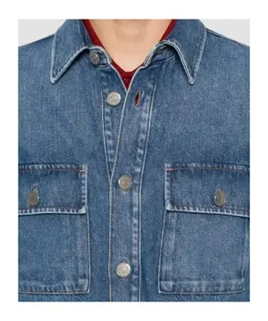 Jacob Cohen Denim Shirt Jacket With Pointed Collar - Medium Blue