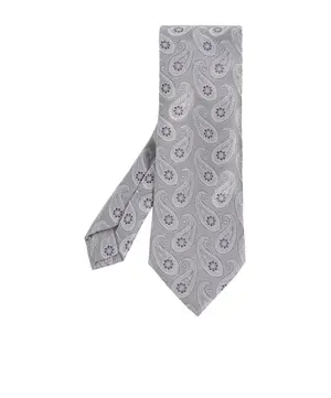 Etro Etro Paisley Jacquard Neck Tie Gray