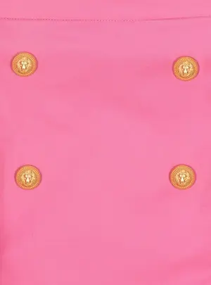Balmain High-waisted Flared Skirt With Gold Buttons