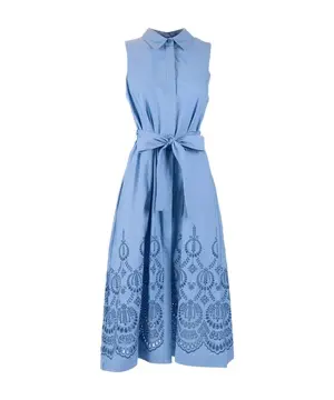 P.a.r.o.s.h P.A.R.O.S.H. Sleeveless Shirt Dress With Openwork Pattern No