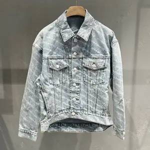Alexander Wang Allover Logo Denim Jacket - Light Blue