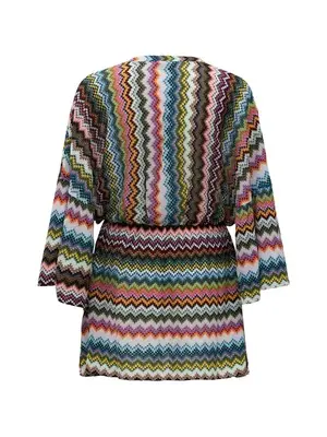 Missoni Chevron V-neck Beach Dress - Gray