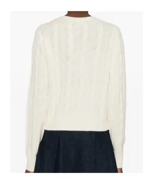 SPORTY  RICH Sporty & Rich Logo Detailed Knitted Cardigan