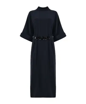 P.a.r.o.s.h Short Sleeve High Neck Embellished Dress