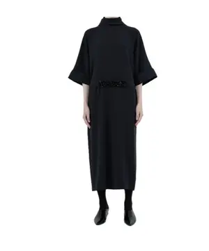 P.a.r.o.s.h Short Sleeve High Neck Embellished Dress