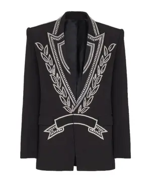 Balmain Embellished Crepe Single-button Blazer