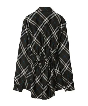 Burberry Check Pattern Buttoned Belted Shirt