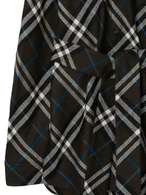 Burberry Check Pattern Buttoned Belted Shirt