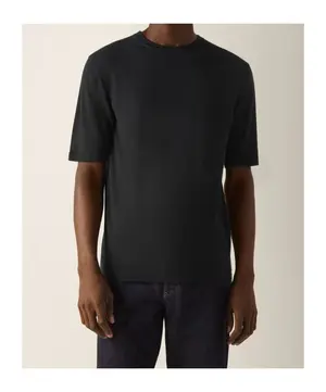 Zegna Fine Knit Crew Neck T-shirt - Black