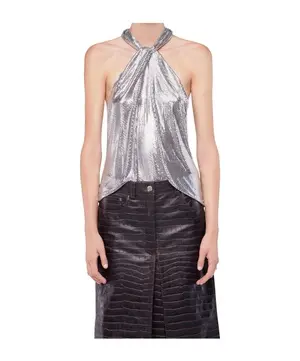 Rabanne Mesh Halter Neck Top