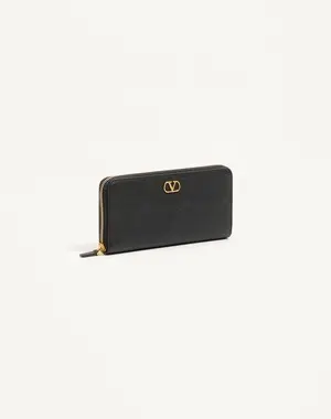 Valentino Garavani Vlogo Signature Zip-up Wallet - Black