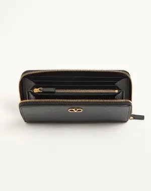 Valentino Garavani Vlogo Signature Zip-up Wallet - Black