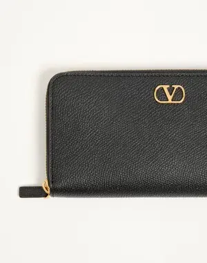 Valentino Garavani Vlogo Signature Zip-up Wallet - Black
