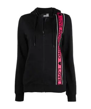 Moschino Printed Zip-up Hoodie - Black