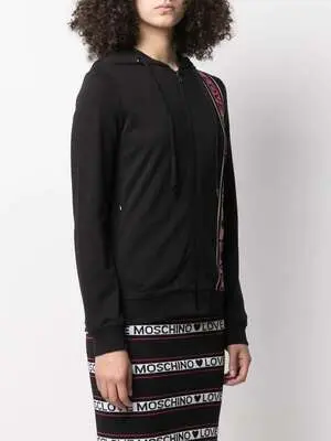 Moschino Printed Zip-up Hoodie - Black