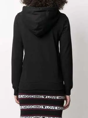 Moschino Printed Zip-up Hoodie - Black