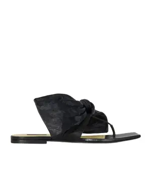 Givenchy Boudoir Bow Thong Slides - Black