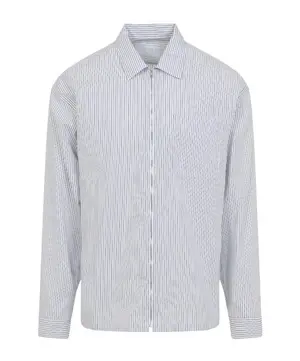 Prada Zip-up Striped Shirt - White