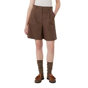 Max Mara Pleated Bermuda Shorts - Chocolate-colored