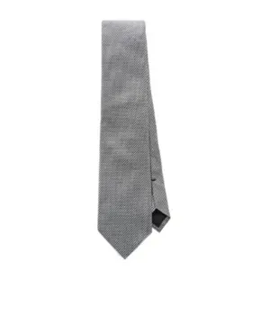 TOM FORD Micro Pattern Neck Tie - Gray