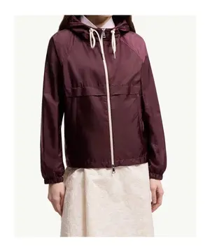 Moncler Coquelicot Zip-up Hooded Jacket - Wine Red