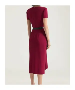 Givenchy Midi Wrapped Dress In Crepe Cady - Red