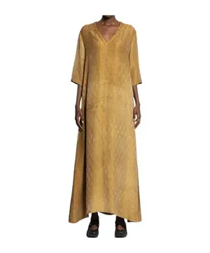 UMA WANG V-neck Maxi Dress - Brown