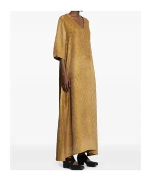UMA WANG V-neck Maxi Dress - Brown