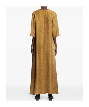 UMA WANG V-neck Maxi Dress - Brown