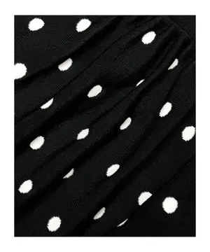SELF-PORTRAIT Polka Dot Asymmetrical Neckline Ruched Mini Dress
