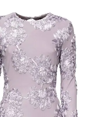 ROTATE BY BIRGER CHRISTENSEN Floral Appliqué Mesh Mini Dress - No