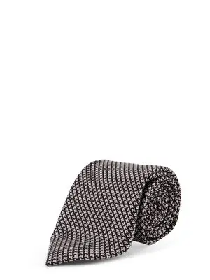 TOM FORD Micro Pattern Neck Tie - Gray