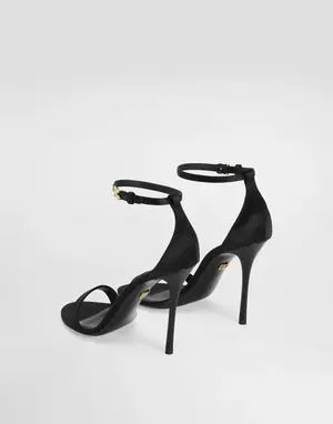 Dolce & Gabbana Logo Ankle-strap Heeled Sandals - Black