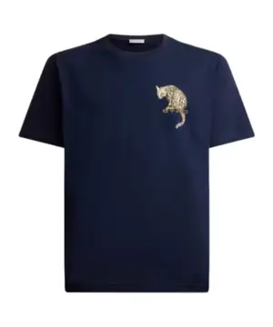 Etro Leopard Printed Crewneck T-shirt - Blue