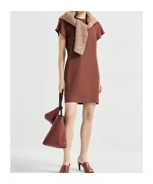Brunello Cucinelli Trim-detail Midi Dress
