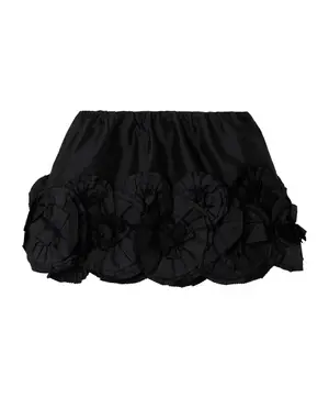 SHUSHU/TONG Floral Appliqué Midi Skirt