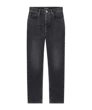 Saint Laurent 90's High-rise Cropped Slim Jeans - Ash Black