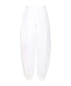 ROTATE BY BIRGER CHRISTENSEN Balloon Pleated Cotton Cropped Trousers