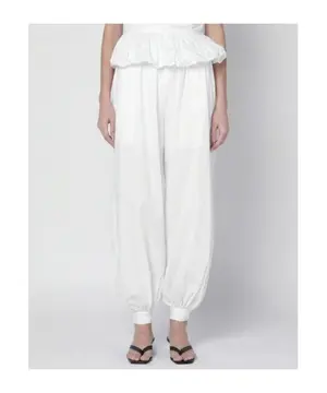 ROTATE BY BIRGER CHRISTENSEN Balloon Pleated Cotton Cropped Trousers