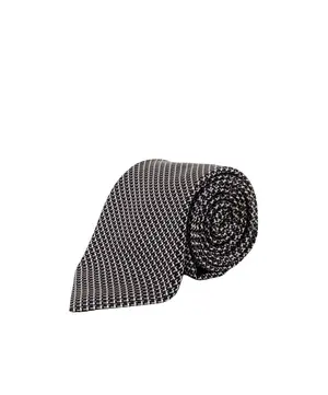 TOM FORD Micro Pattern Neck Tie - Black