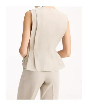 Marella Sleeveless V-neck Top With Front Pleats