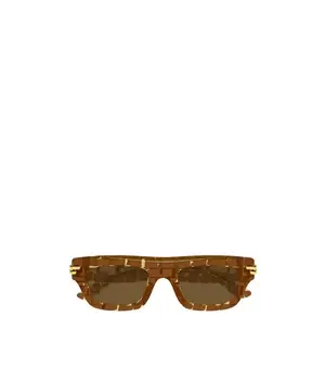 Bottega Veneta Mitre Square Frame Sunglasses - Brown