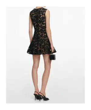 SELF-PORTRAIT Crystal-embellished Lace Mini Dress