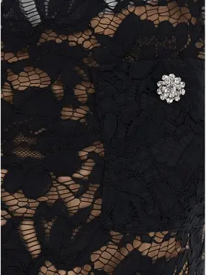SELF-PORTRAIT Embellished-trim Lace Mini Dress