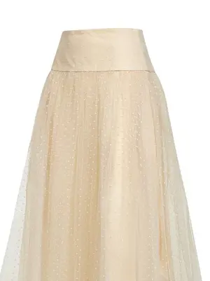 Zimmermann Layered Tulle Midi Skirt - Crm
